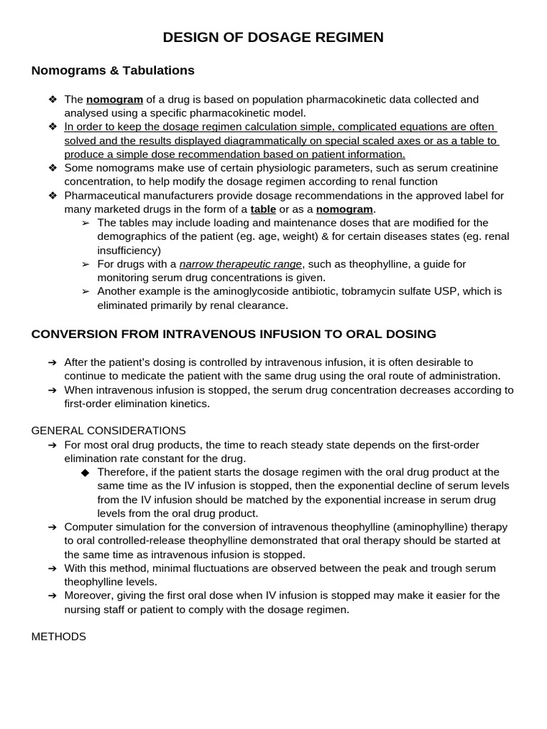Design of Dosage Regimen | PDF