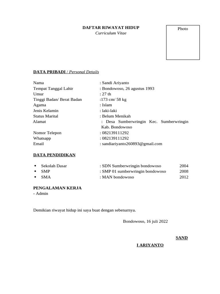 CV Anggun - Copy | PDF