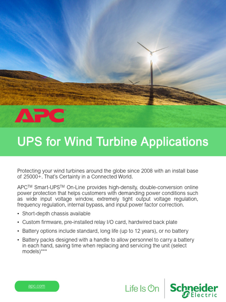Wind Turbine Applications UPS Brochure | PDF