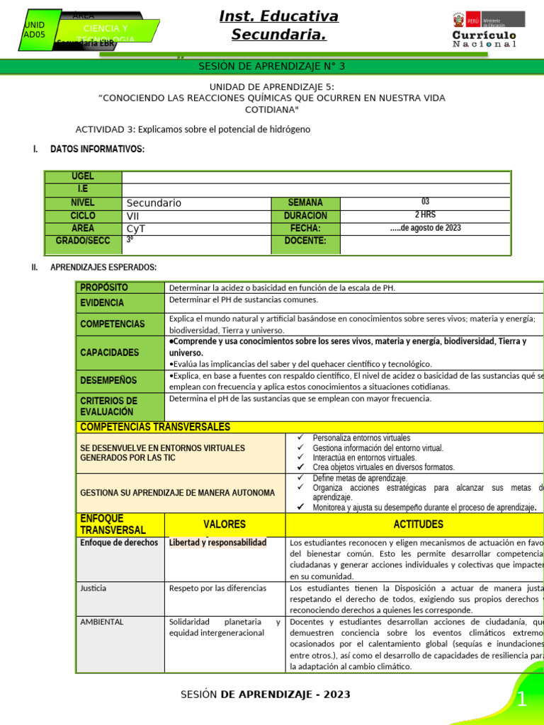 C-3º Ses Act 3-Cyt-Und 5 - Sem 3 | PDF