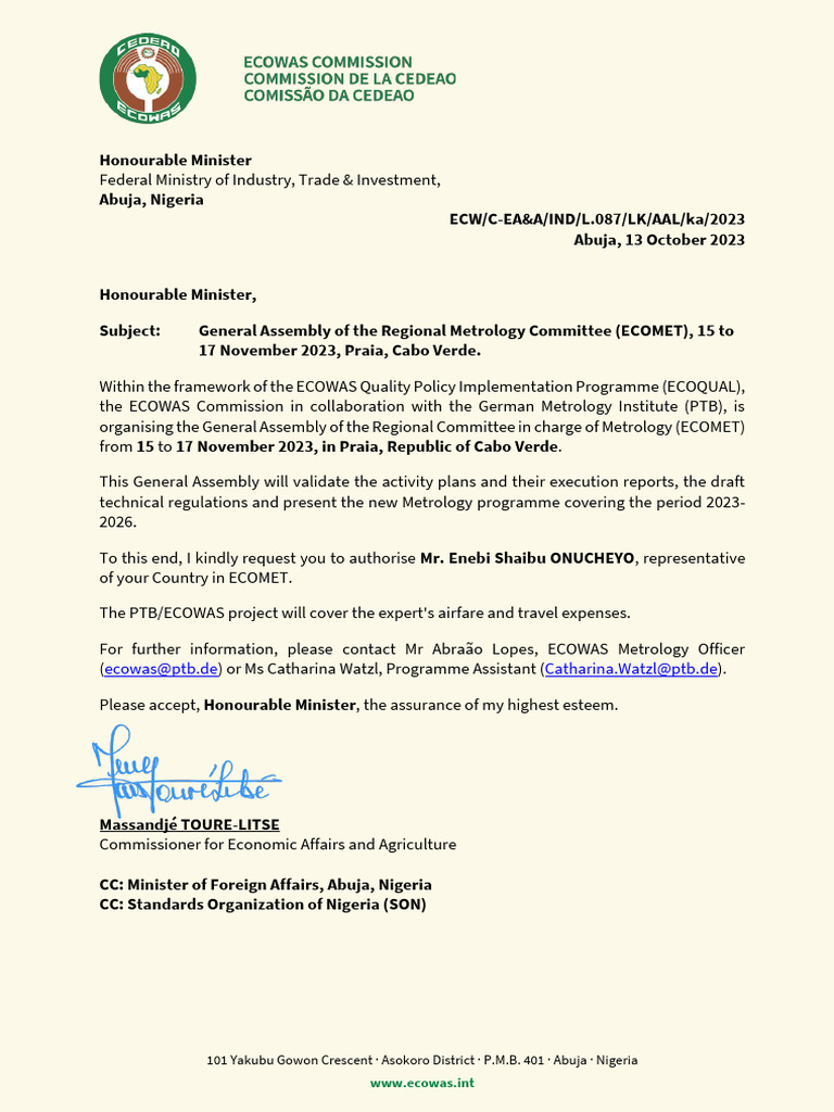 Invitation-ECOMET-General_Assembly-November_15-17-NIGÉRIA | PDF