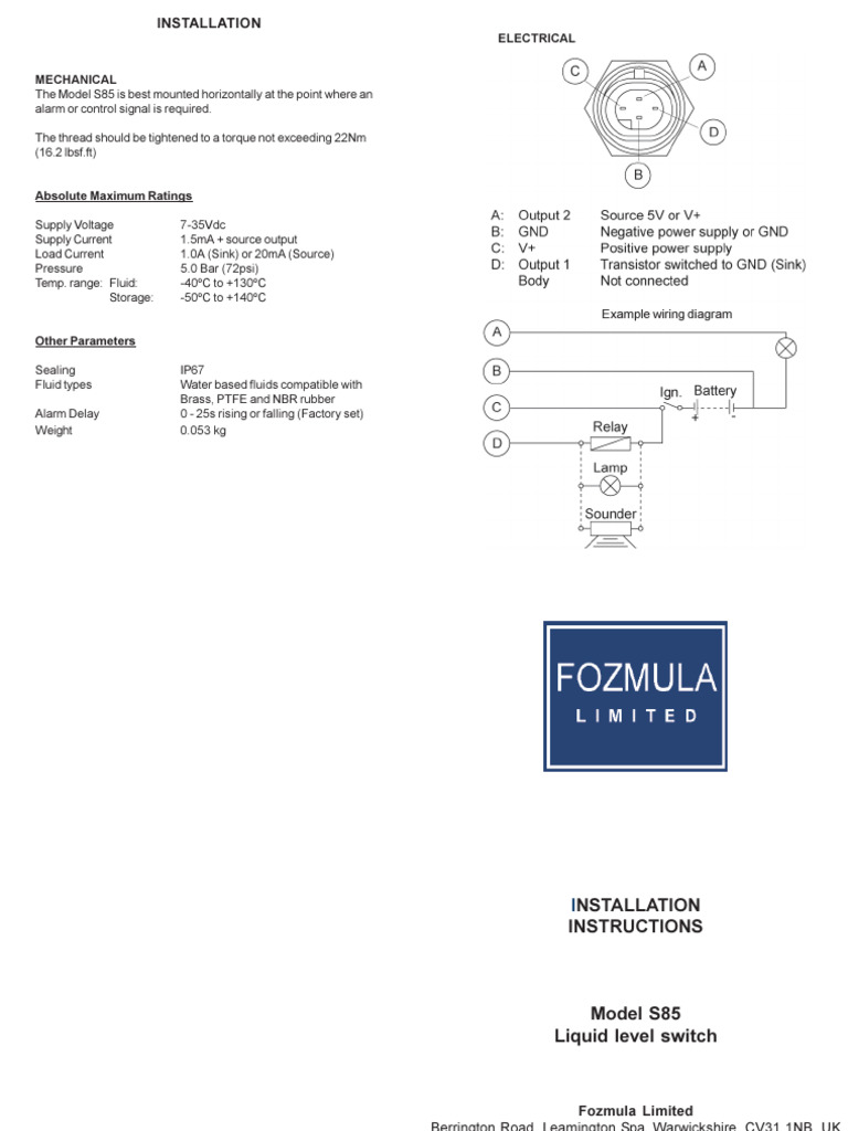S85 - Installation | PDF