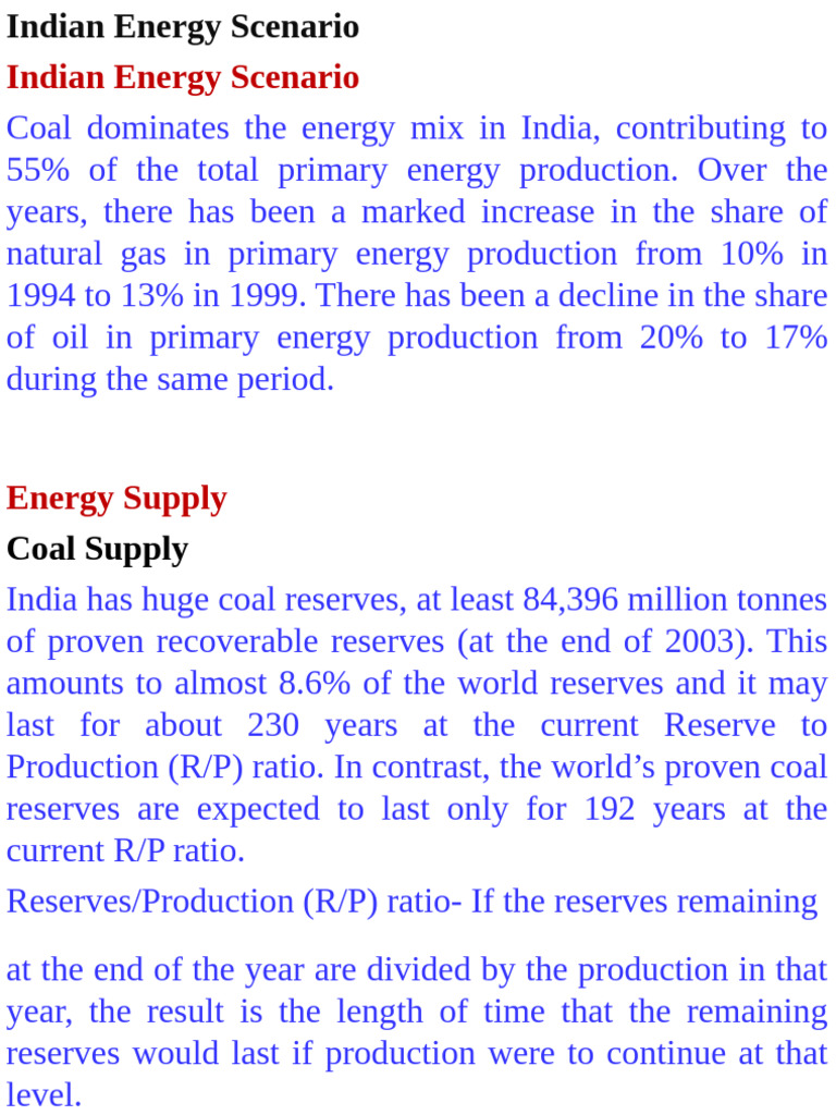 India Energy Scenario | PDF