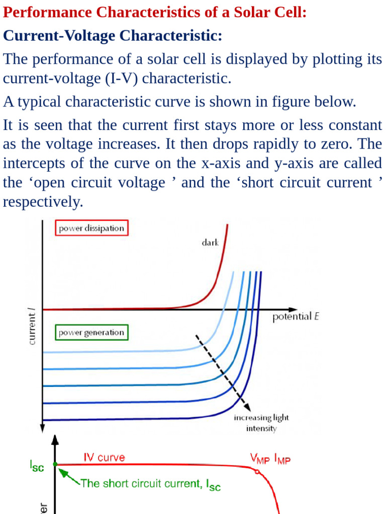 Solar Cell I-V Characteristics | PDF