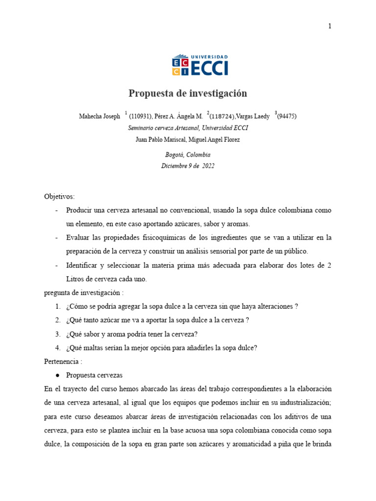 Propuesta de Investigación | PDF
