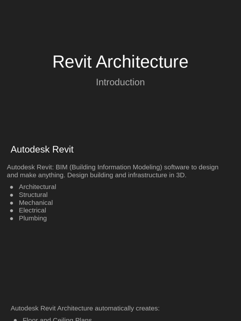 Revit Architecture-Introduction | PDF