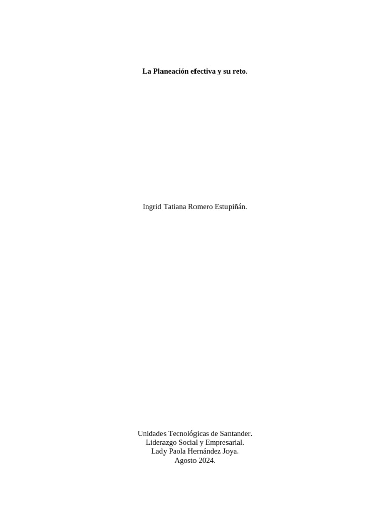 Planeación Efectiva: Retos y Perspectivas | PDF | Planificación ...