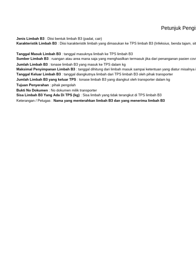 Logbook Limbah B3 2024 | PDF