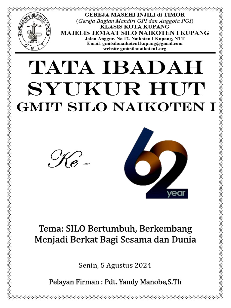 Tata Ibadah Syukur Hut Silo | PDF