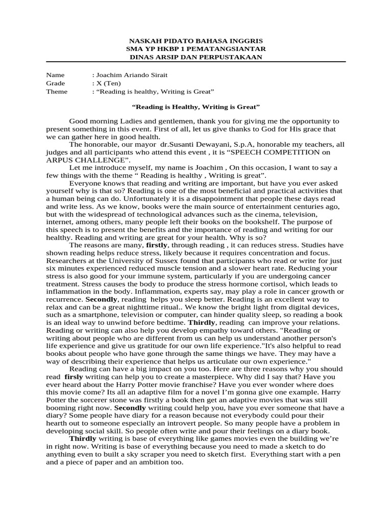 English Speech | PDF