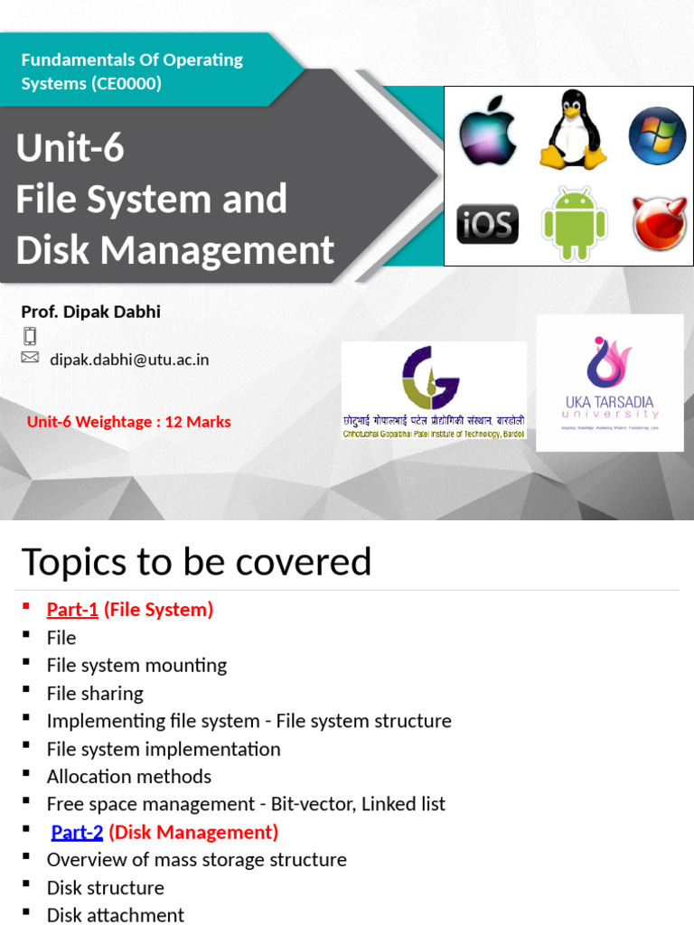 Unit-6 - File System and Disk Management | PDF Unit-6 - File System and Disk Management | PDF