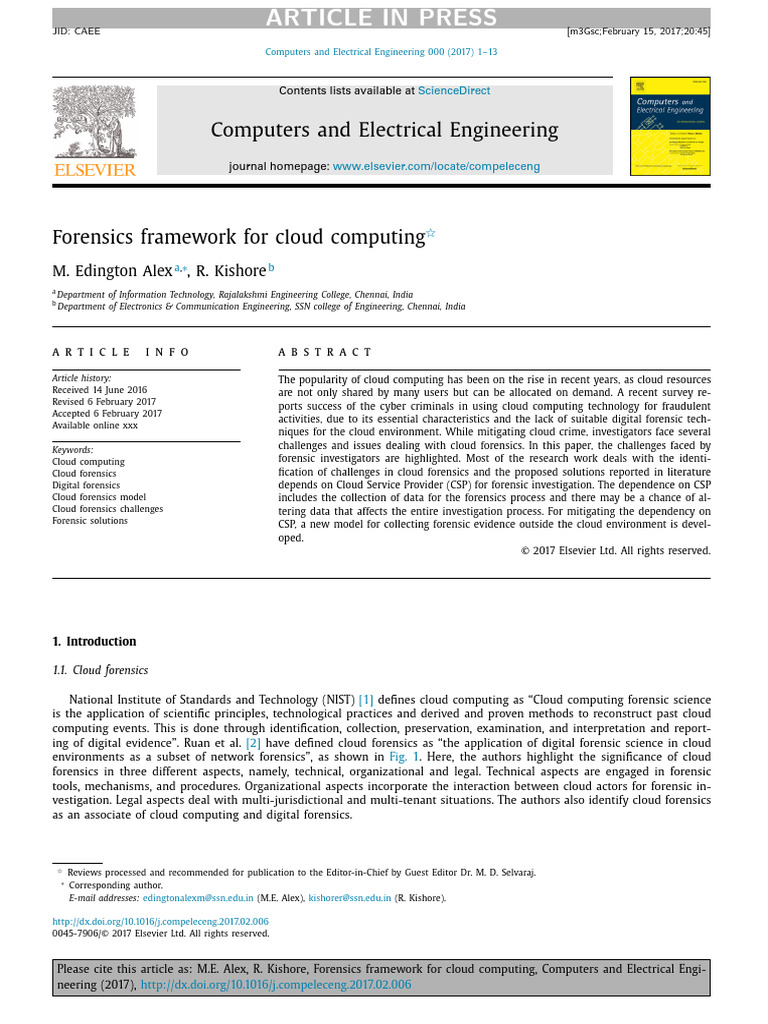 Forensics Framework For Cloud Computing | PDF