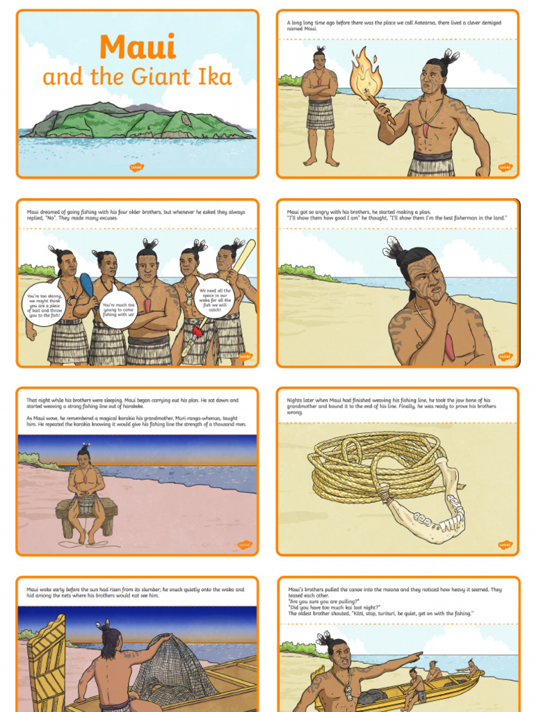 nz2 e 7 Maui Myths Story Sequencing Cards | PDF