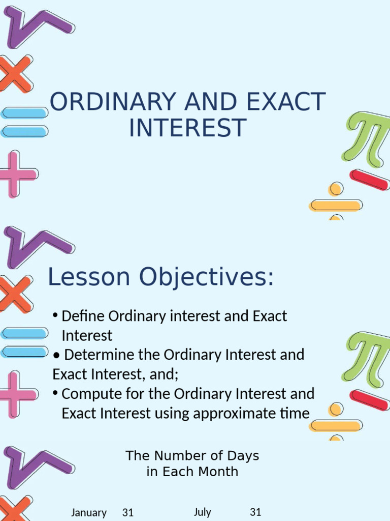 Ordinary and Exact Interest | PDF