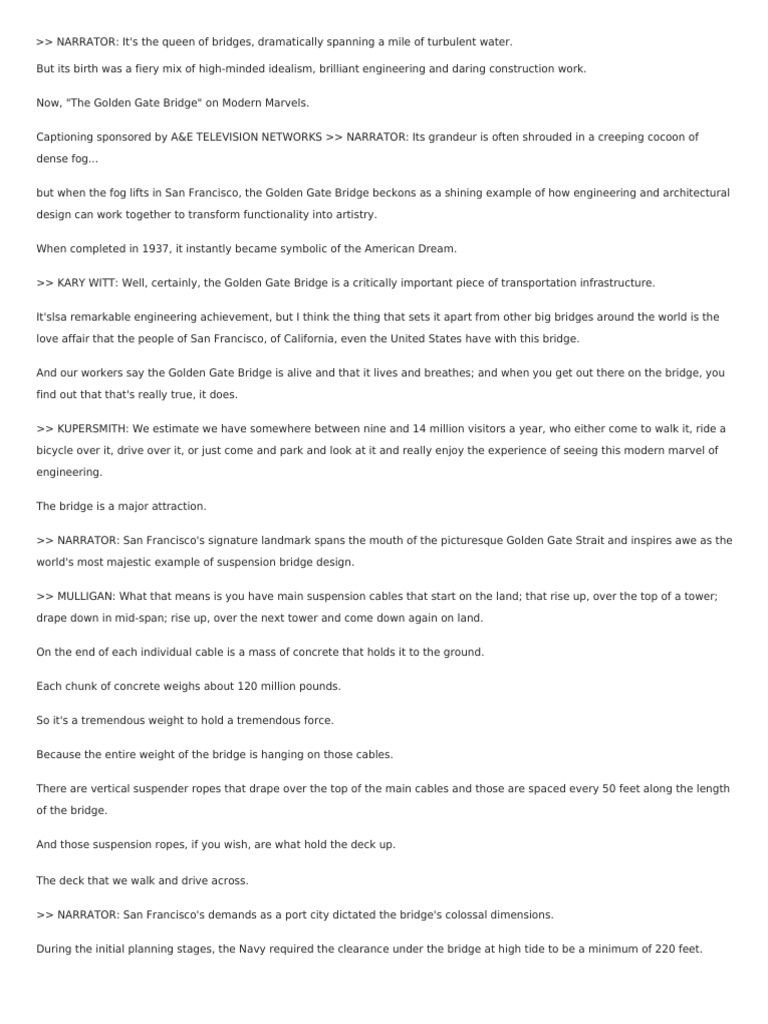 Golden Bridge Transcript | PDF