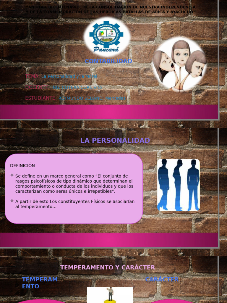 La Personalidad y La Moral - Reymundo Sedano Mercedes | PDF