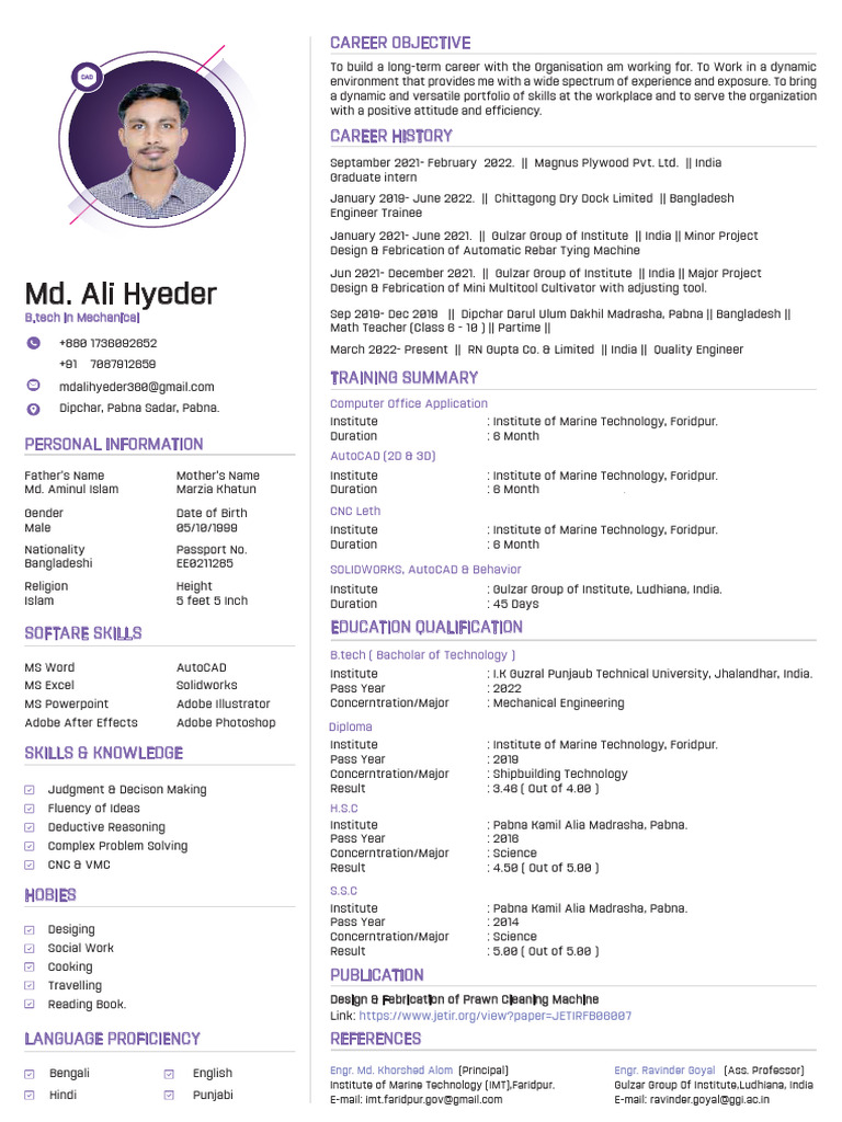 Ali Hyeder CV | PDF