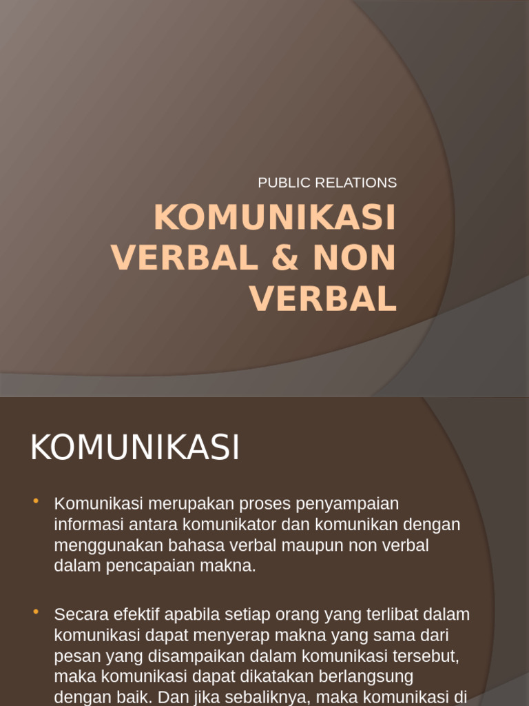 Komunikasi Verbal Dan Non Verbal | PDF