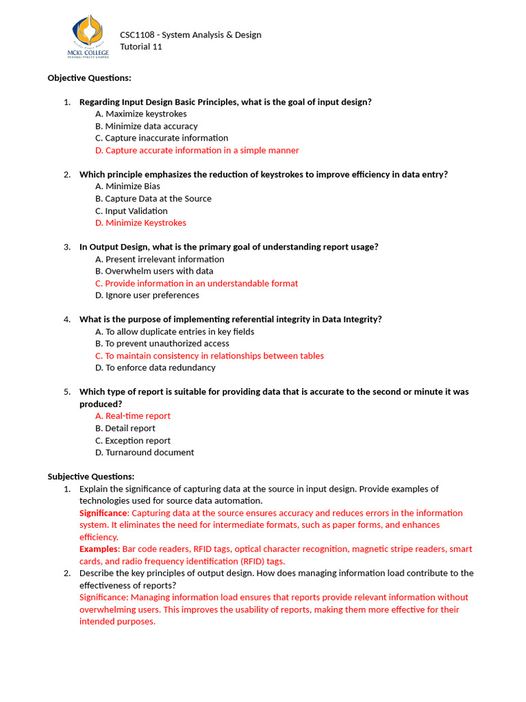 Tutorial 11 ANSWERS | PDF