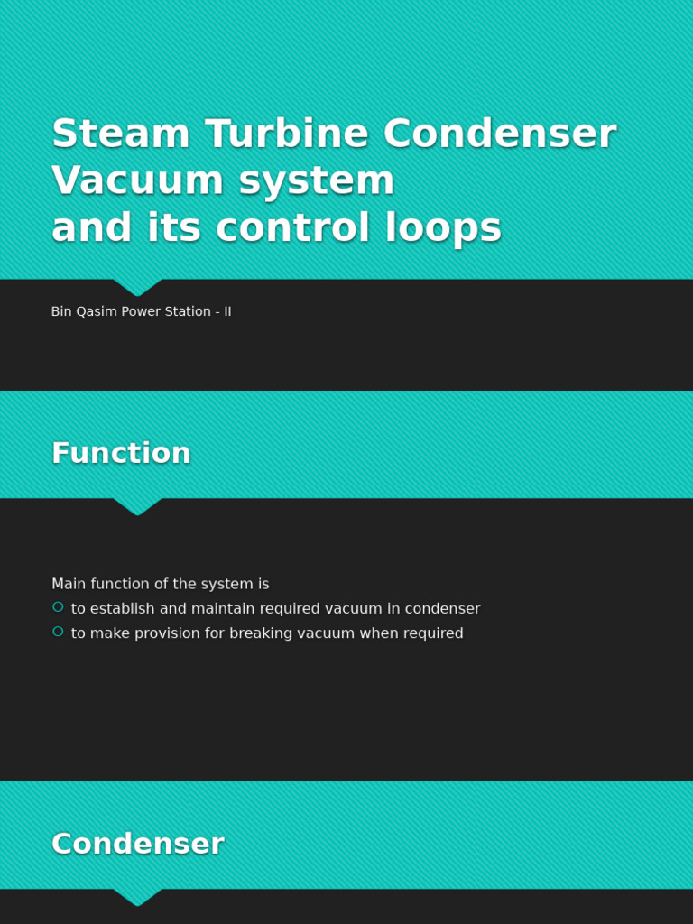 Steam Turbine Condenser Vacuum System | PDF