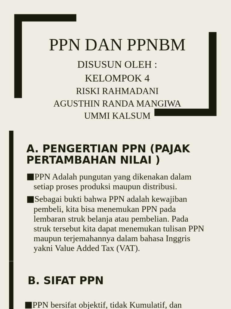 PPN Dan PPN-BM Kelompok 4 | PDF