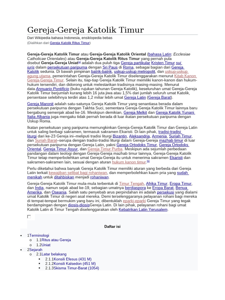 Gereja Katolik Timur | PDF