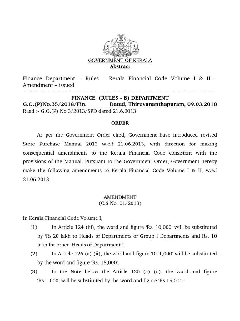 SPM-KFC Amendment Final | PDF