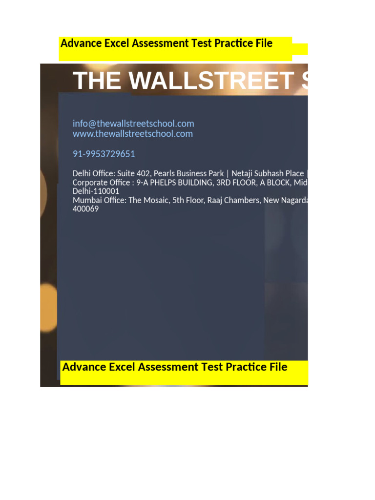 Advanced Excel Assessment Practice | PDF | Economies | Payments
