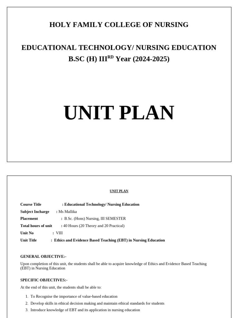 Unit Plan Education | PDF