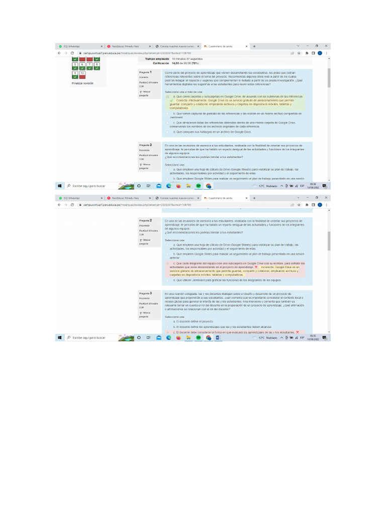 Evaluación de Entrada | PDF