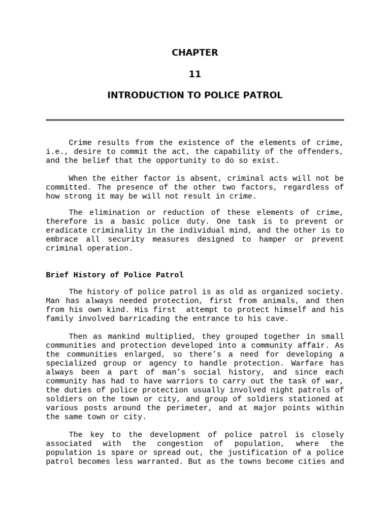Police Patrol Module and Questionnaire | PDF