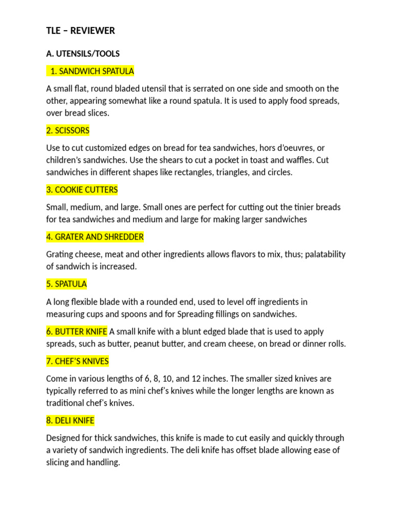 TLE - REVIEWER | PDF