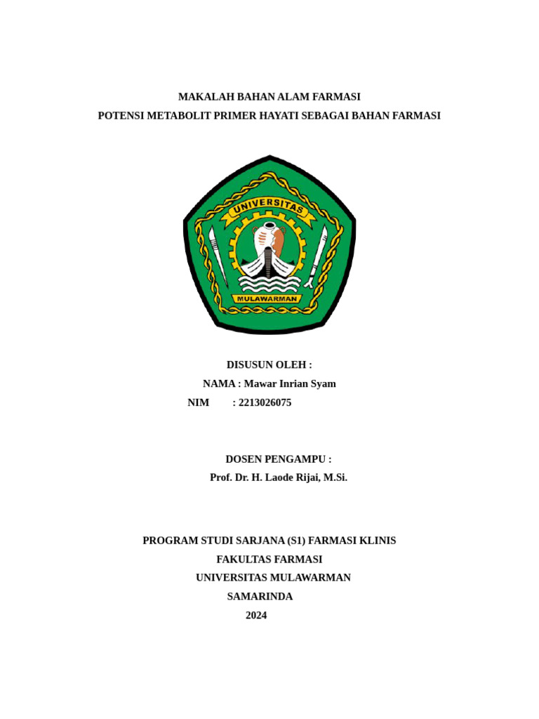 Makalah Bahan Alam Farmasi | PDF