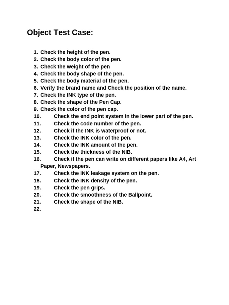 Object Test Case | PDF