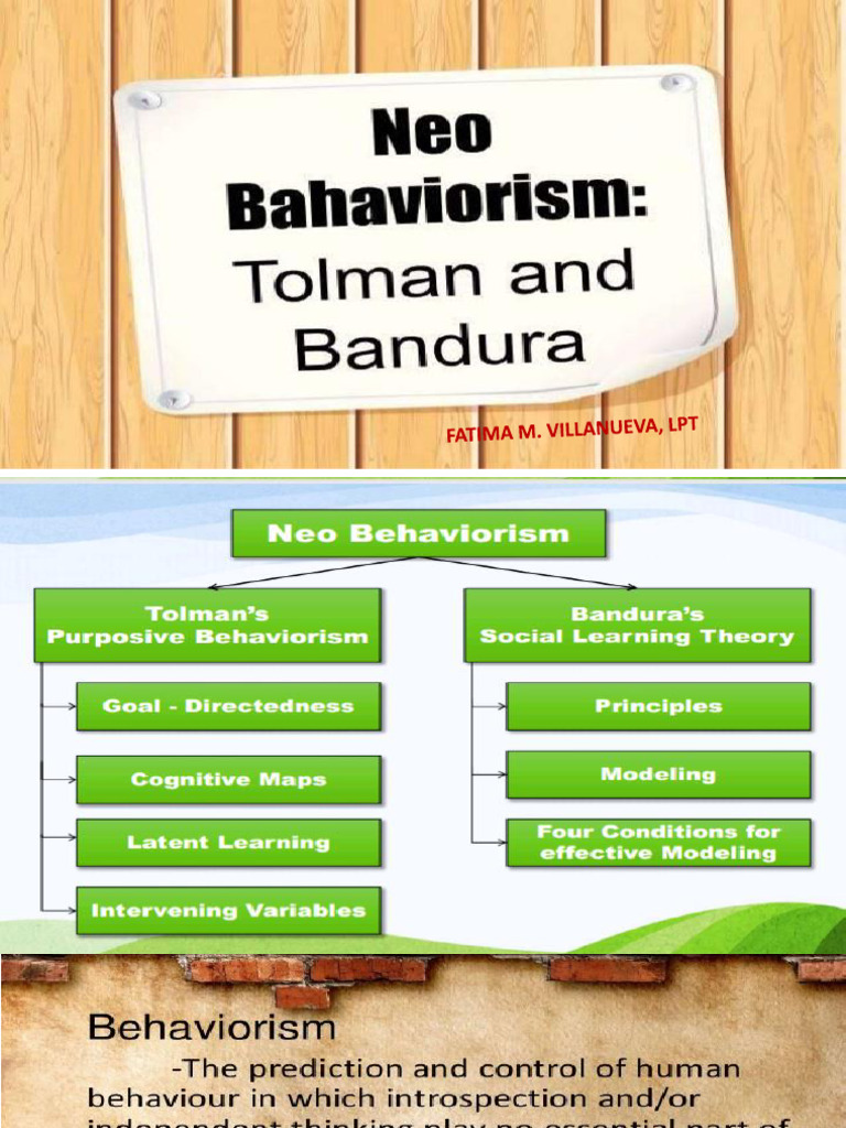 Neobehaviorism - Tolman and Bandura | PDF