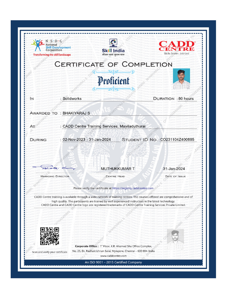 Solid Work Certificate | PDF