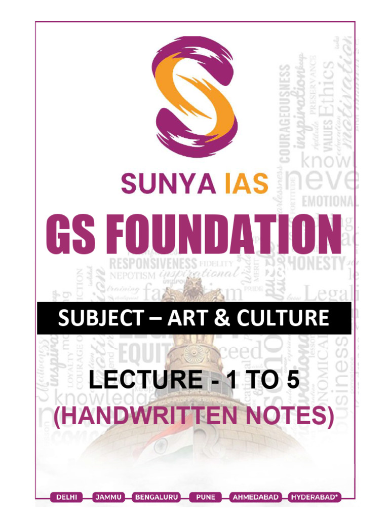 1 1 3 Art and Culture GS Foundation Class Notes Sunya IAS | PDF