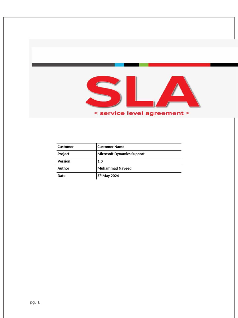 Service Level Agreement | PDF
