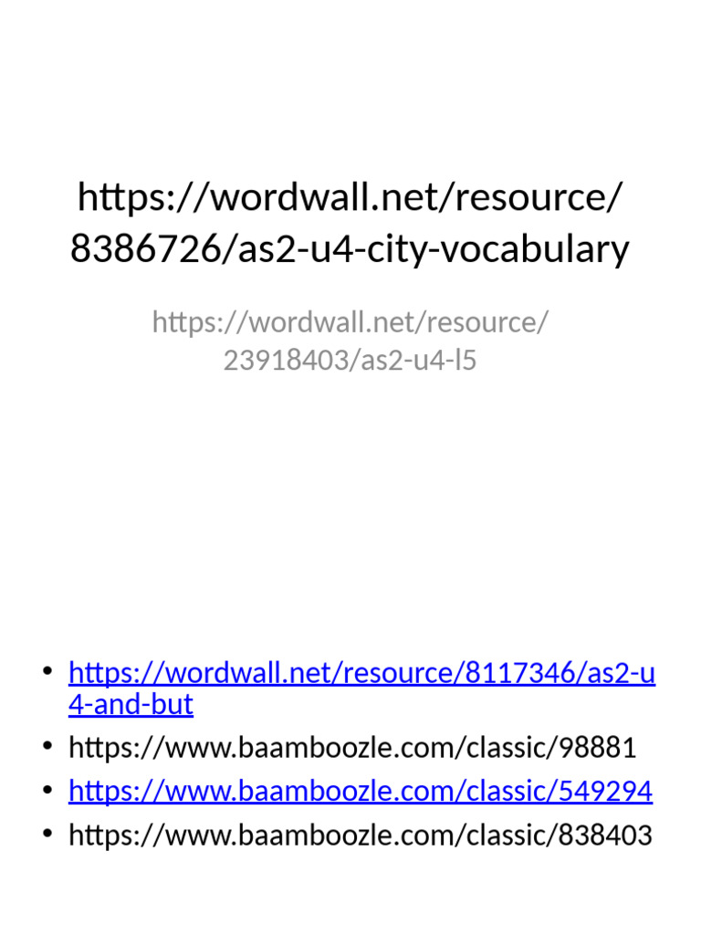 8386726/as2 U4 City Vocabulary | PDF