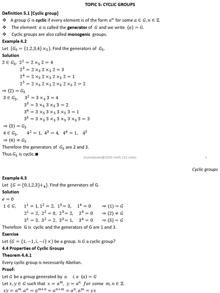 Cyclic Factor Groups | PDF