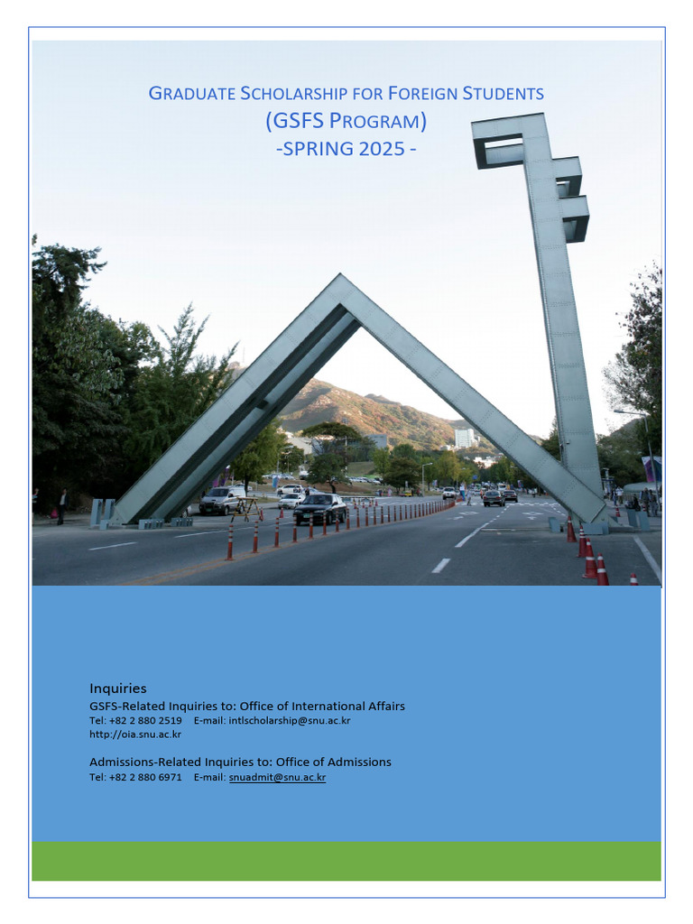 GSFS Scholarship for Foreign Students 2025 | PDF | Academic Degree ...