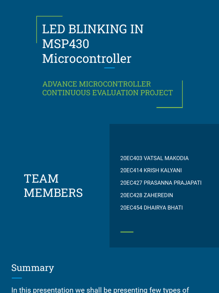 LED Blink MSP430 | PDF