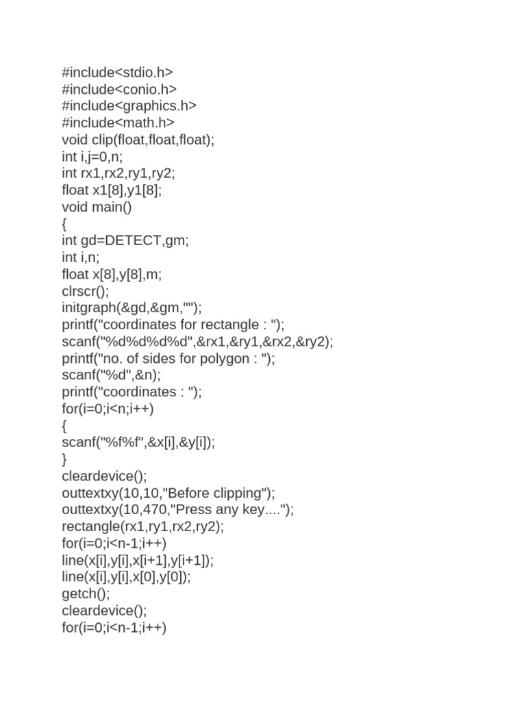 Cohen Sutherland Polygon Clipping Program Pdf 