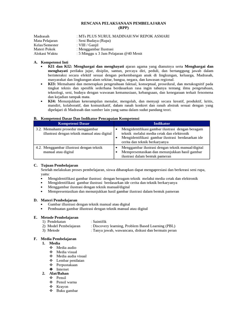 RPP 2 Seni Rupa | PDF