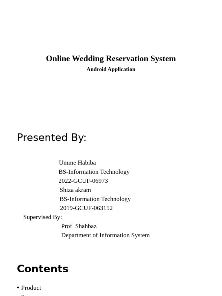 Online Wedding Reservation System | PDF