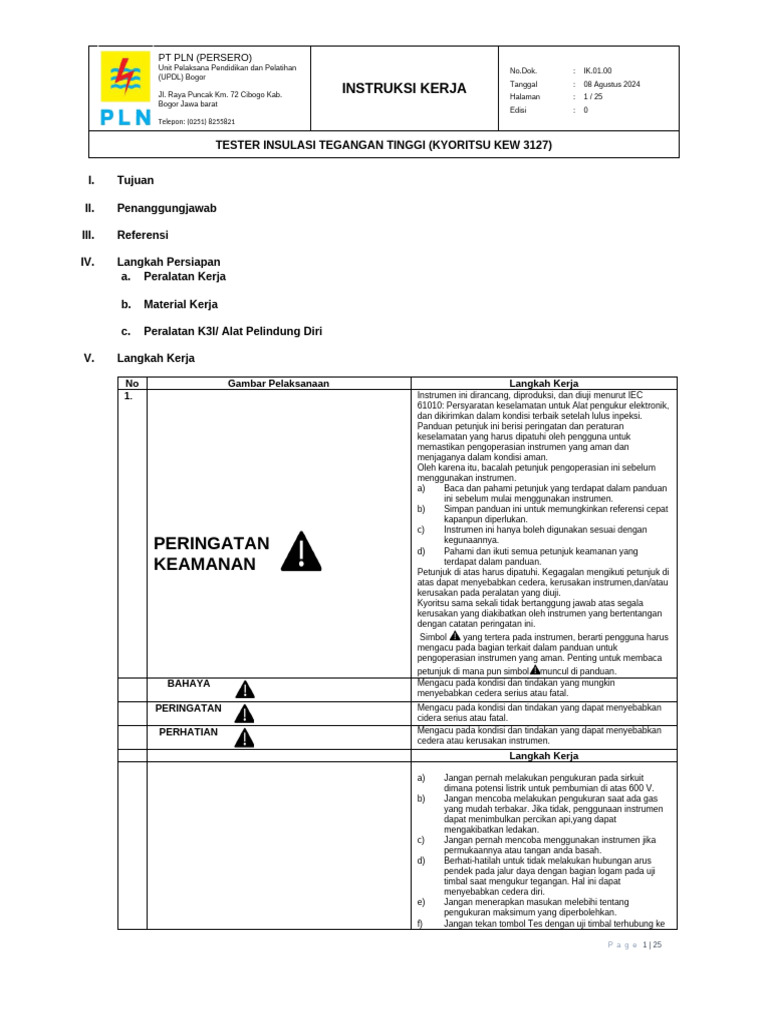 HV Insulation Tester Kyoritsu 3127 | PDF