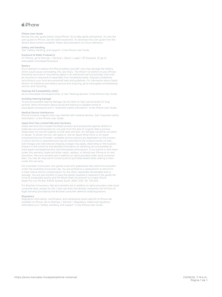 Guía de Usuario del iPhone: Seguridad y Batería | PDF | Apple Inc. | Ios