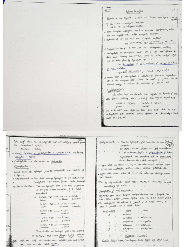Biomolecules Class 12 JEE | PDF