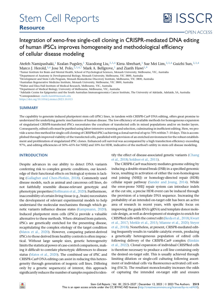 CRISPR iPSCmethodology | PDF