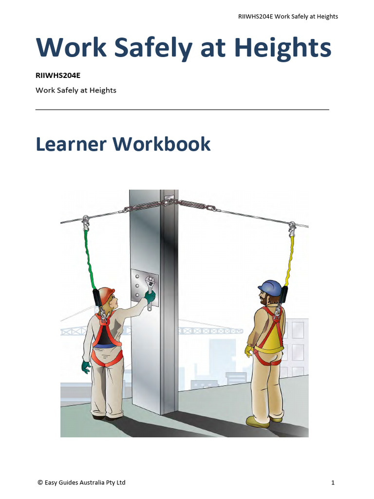 Learner Workbook Student Copy - RIIWHS204E SAMPLE 1 | PDF